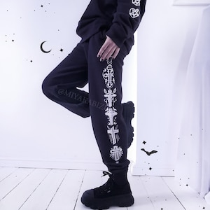 Pastel Goth Pentagram Joggers, Gothic Cute Sweatpants, Harajuku Kawaii ...
