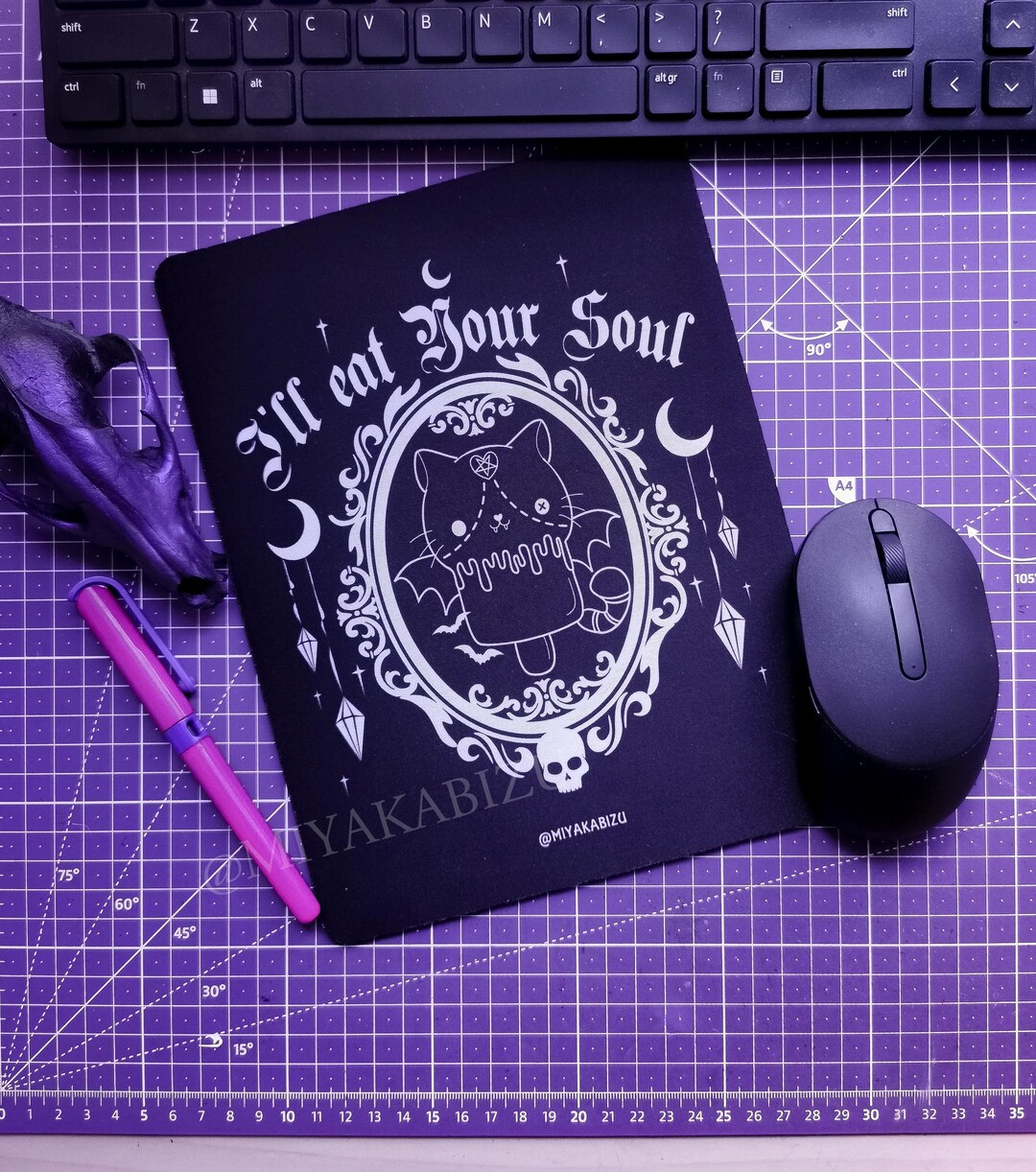 Kawaii Goth Gaming Mousepad, Harajuku Menhera Japanese Otaku Desk Decor ...