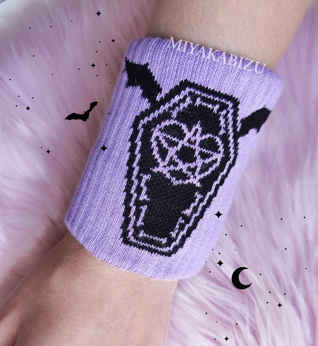 Pastel Goth WRISTBAND, Yami Kawaii Cotton Sweatband, Harajuku Visual ...