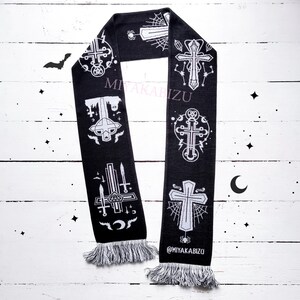 Gothic Long Scarf, Pastel Goth Coffin Scarf, Creepy Cute Accessories ...