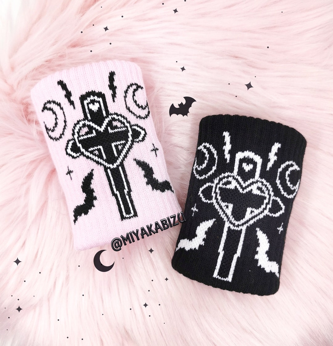 WRISTBAND With Cross and Moon, Pastel Goth Gothic, Soft Grunge, Kawaii ...