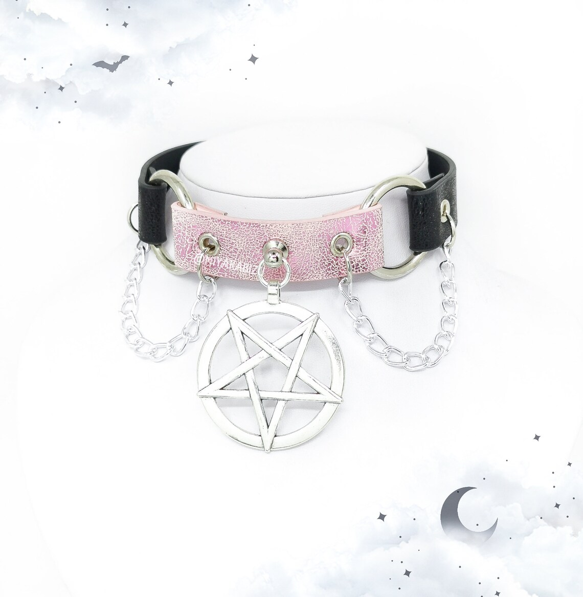 PENTAGRAM PENTACLE Choker Collar Witch Chain O-ring - Etsy