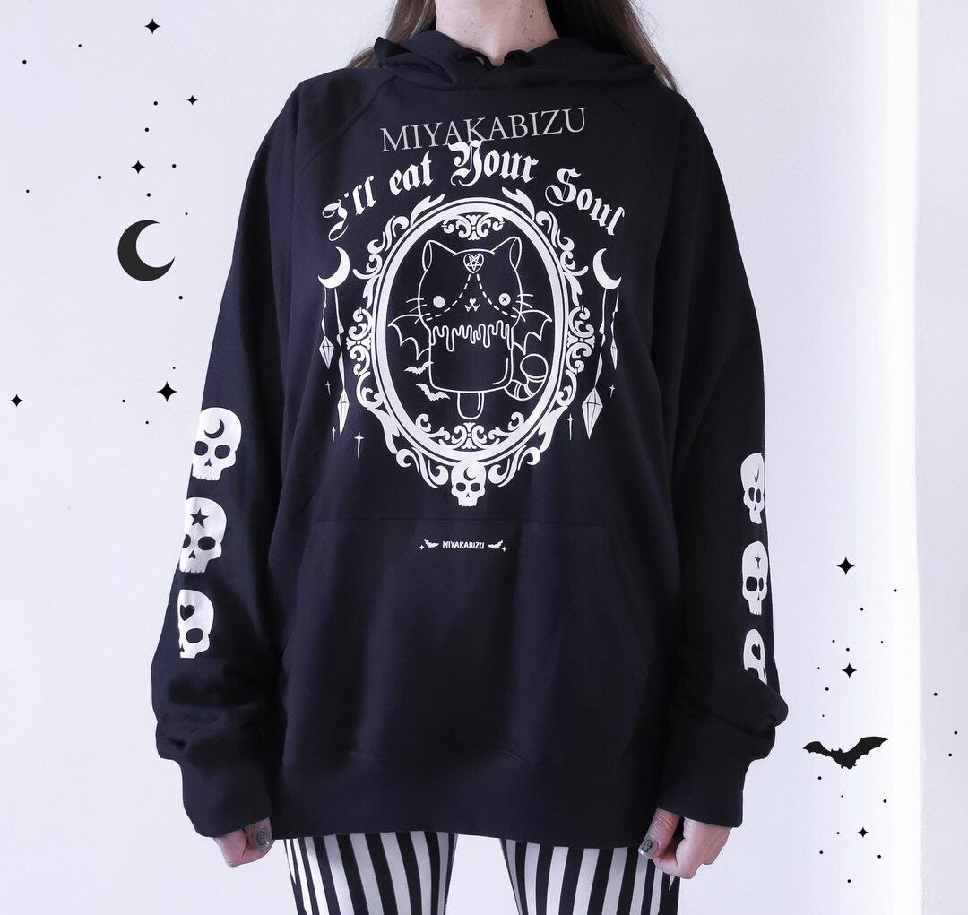 PASTEL GOTH Cute Hoodie, Harajuku Yami Kawaii Menhera Print, Oversize ...