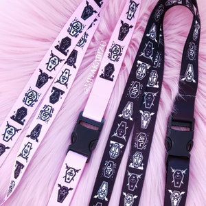 Pastel Goth KEY LANYARD, Gothic KEYCHAIN, Emo Punk Rock Id Holder ...