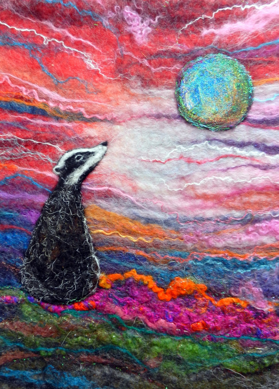 Badger Moon - Blank Greetings Card, Badger & Full Moon - Etsy