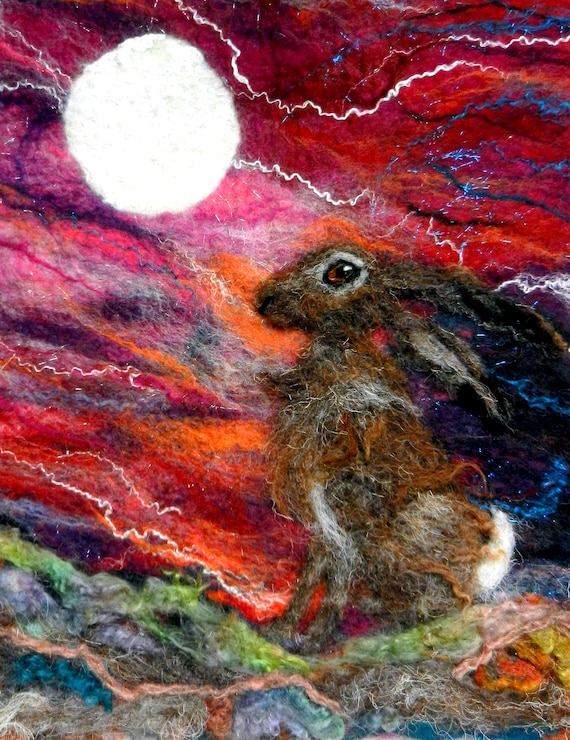 The Fable of the Moon and the Hare Print of Original Felt | Etsy Canada