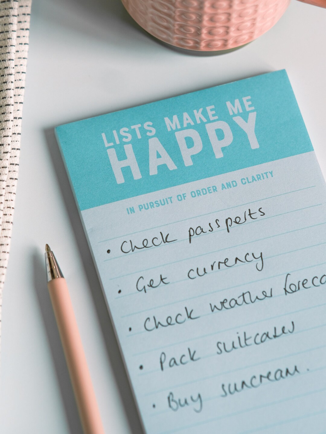 Lists Make Me Happy List Pad Uplifting to Do List Notepad Shopping List ...