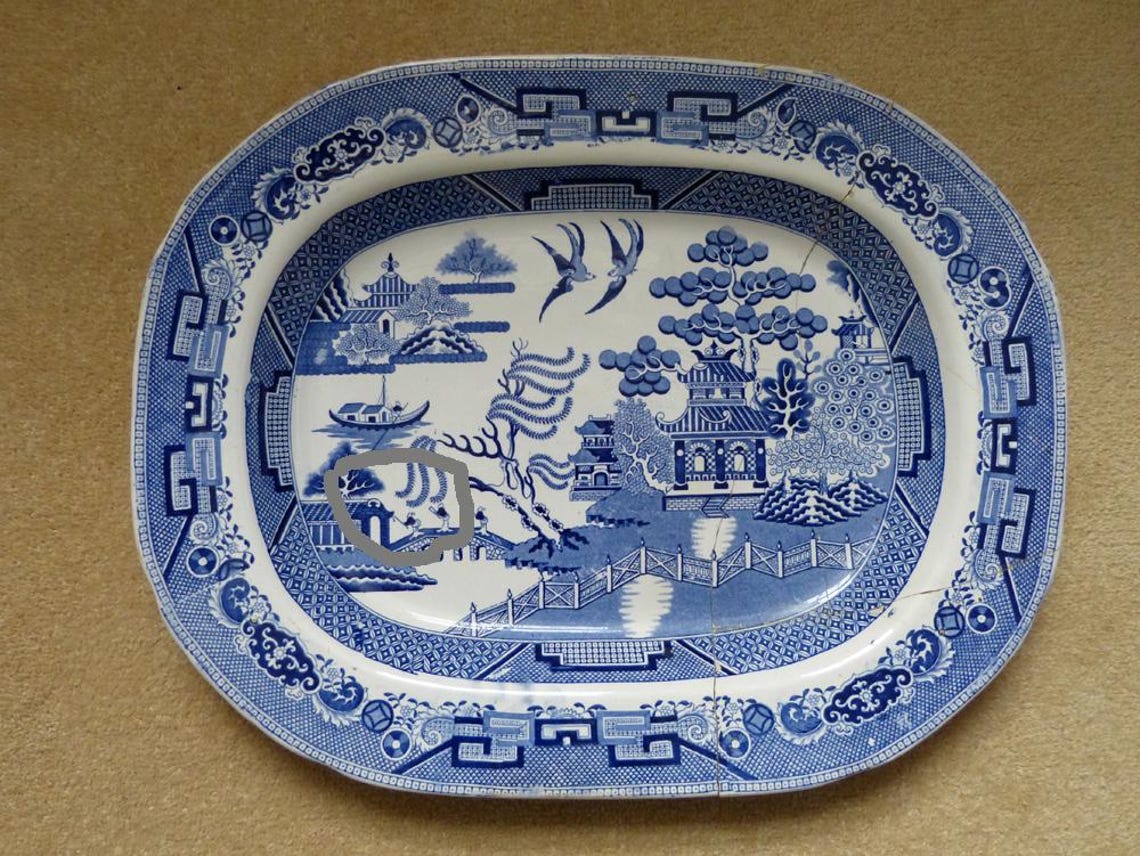 Blue and White Willow Pattern Sea Pottery, Willow Pattern Pottery, Sea ...