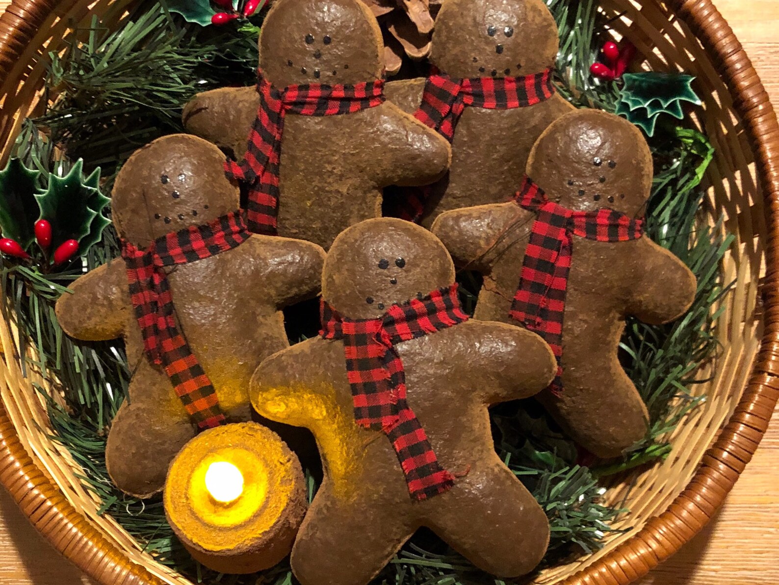 Grubby Primitive Gingerbread Man With Black and Red Buffalo | Etsy