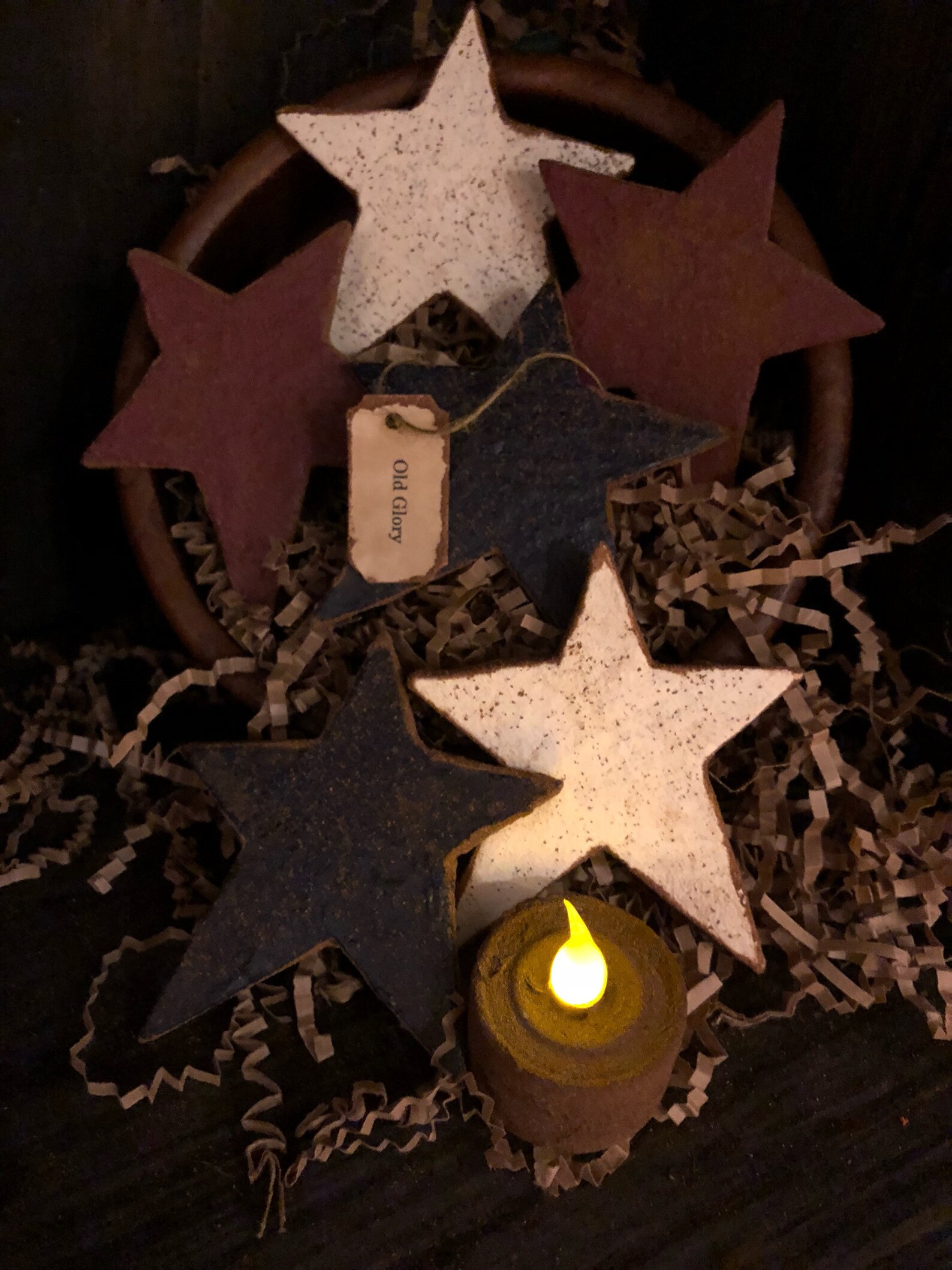 Primitive Americana Stars Bowl Fillers Burgundy Antique - Etsy