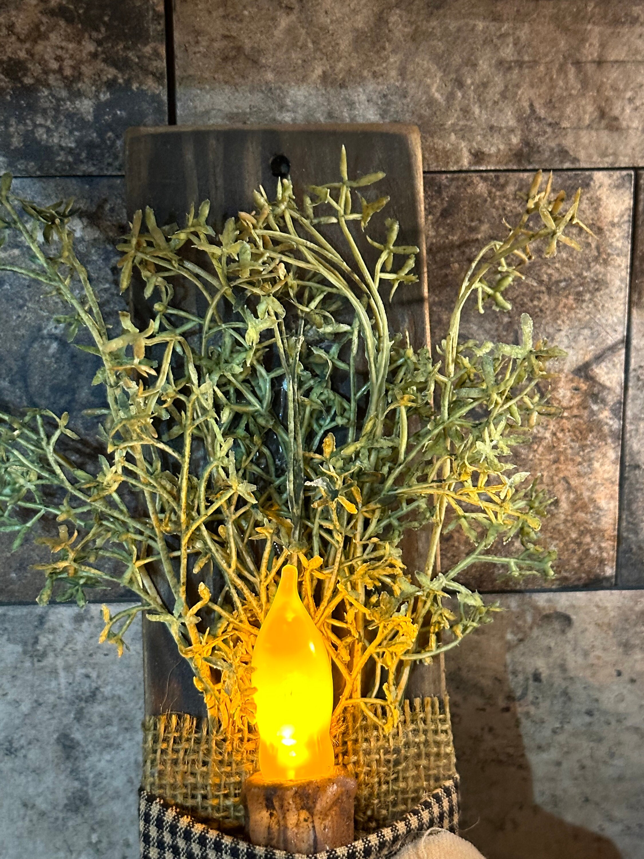 Primitive Pocket Taper Candle Holder (use Only Battery Operated LED ...