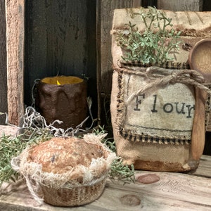 Primitive Faux Flour Sack Bowl Filler / Tiered Tray Decor / Shelf ...