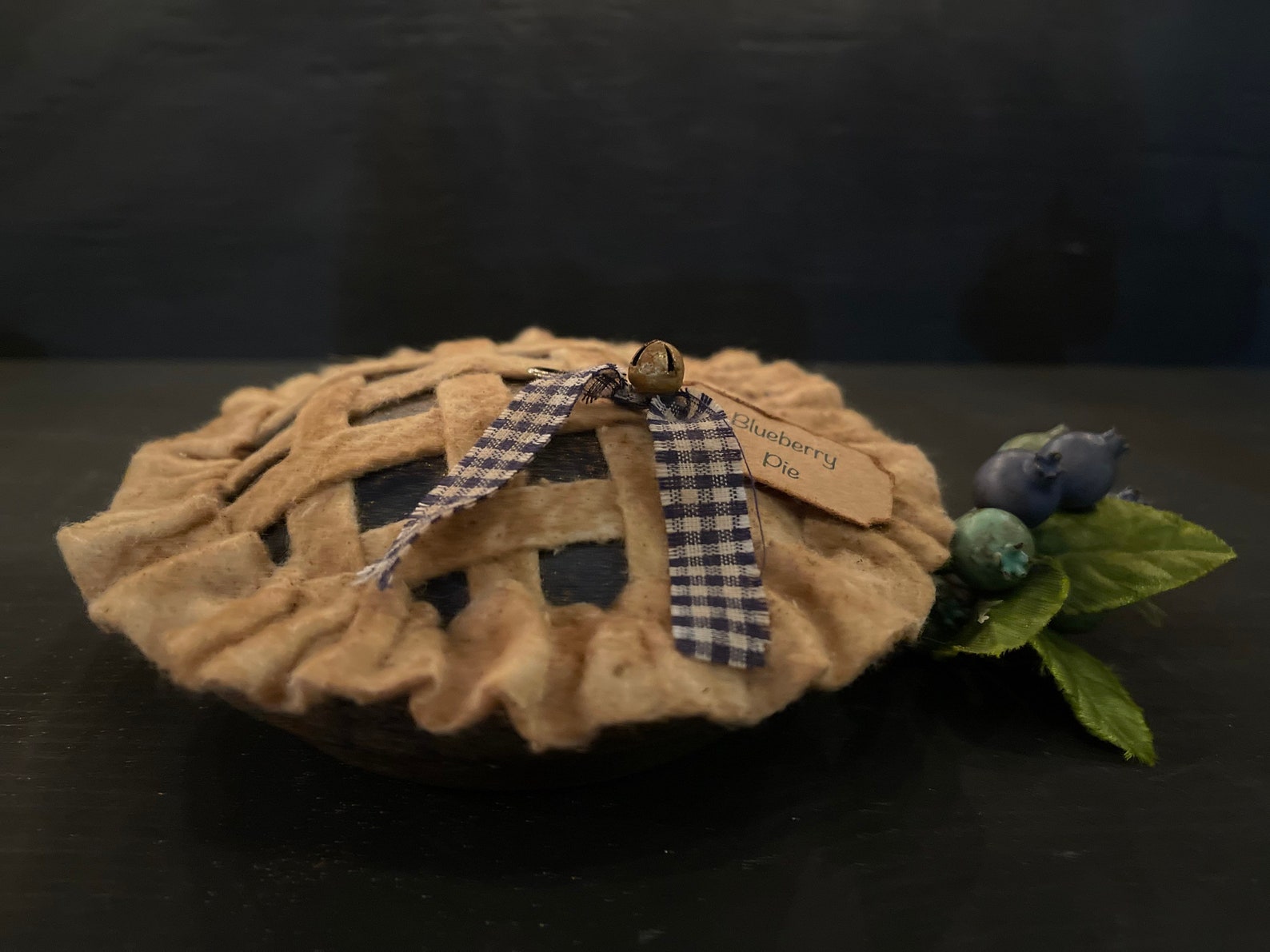Primitive Fake Mini Blueberry Pie Tiered Tray Decor / Shelf Sitter / 5 ...