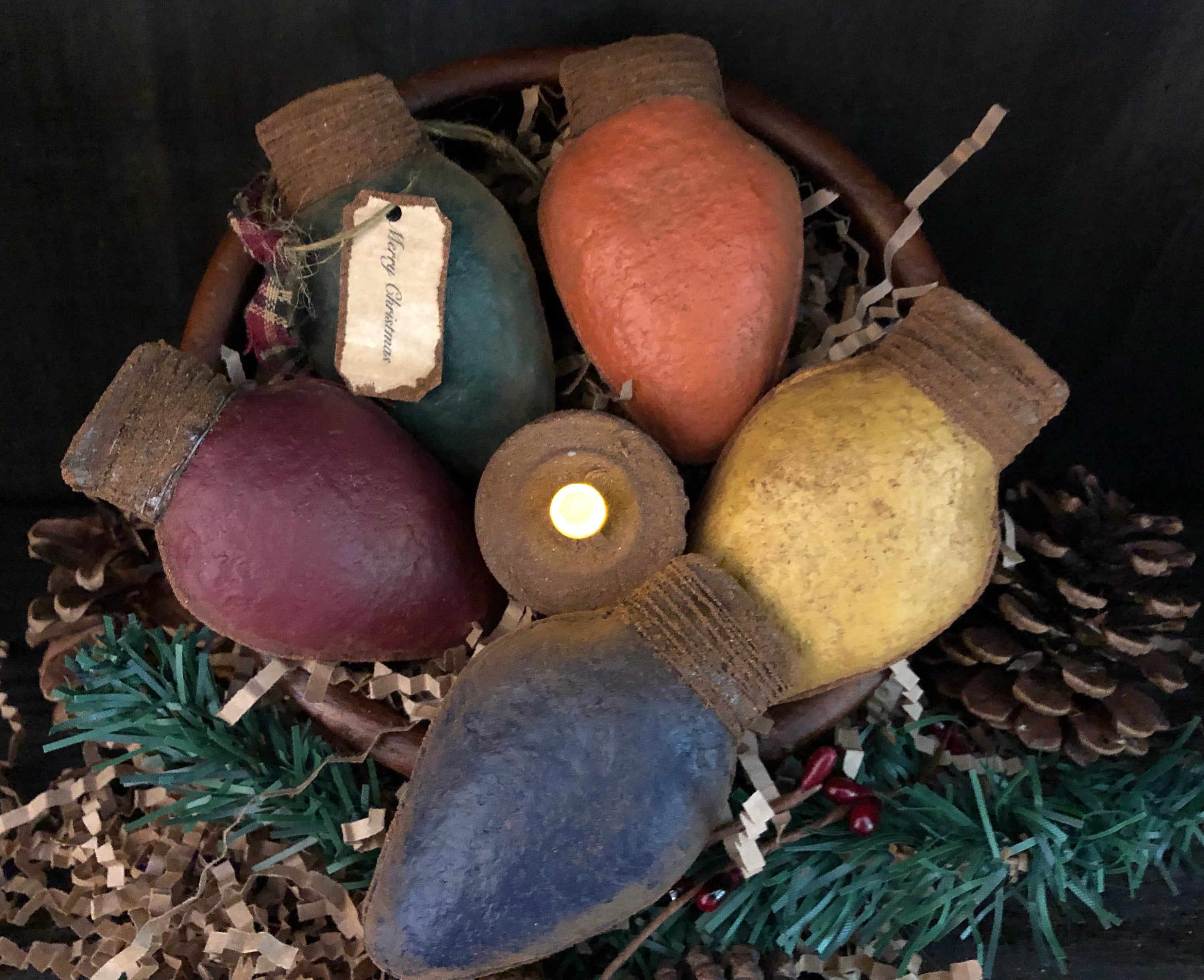 Primitive Christmas Lights Bowl Fillers | Etsy
