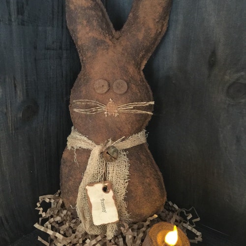 Primitive Bunny Rabbit Doll Primitive Rabbit Primitive - Etsy