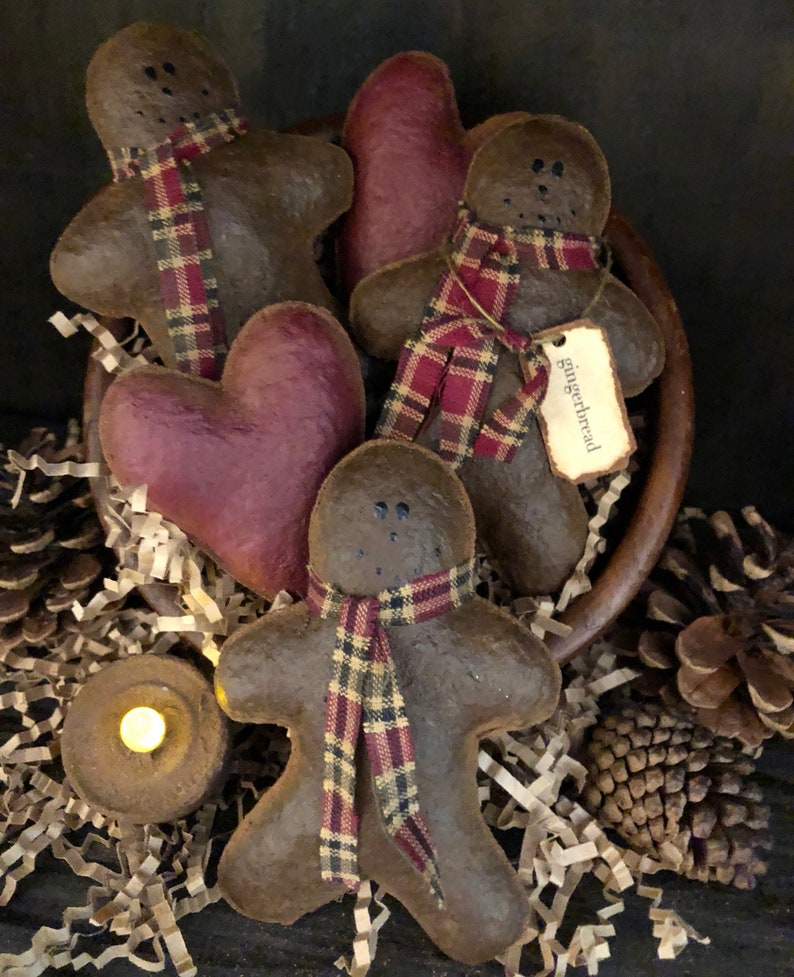 Primitive Christmas Gingerbread Man Bowl Fillers | Etsy