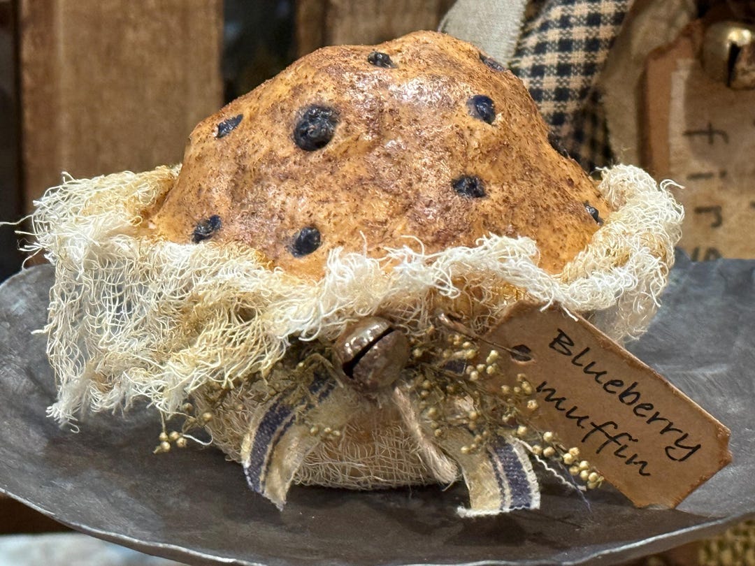 Primitive Fake Blueberry Muffin for Tiered Tray or Bowl Filler - Etsy