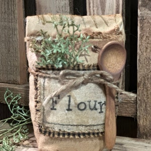 Primitive Faux Flour Sack Bowl Filler / Tiered Tray Decor / Shelf ...