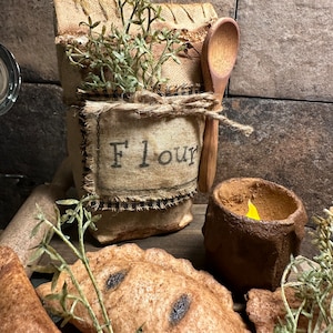 Primitive Faux Flour Sack Bowl Filler / Tiered Tray Decor / Shelf ...