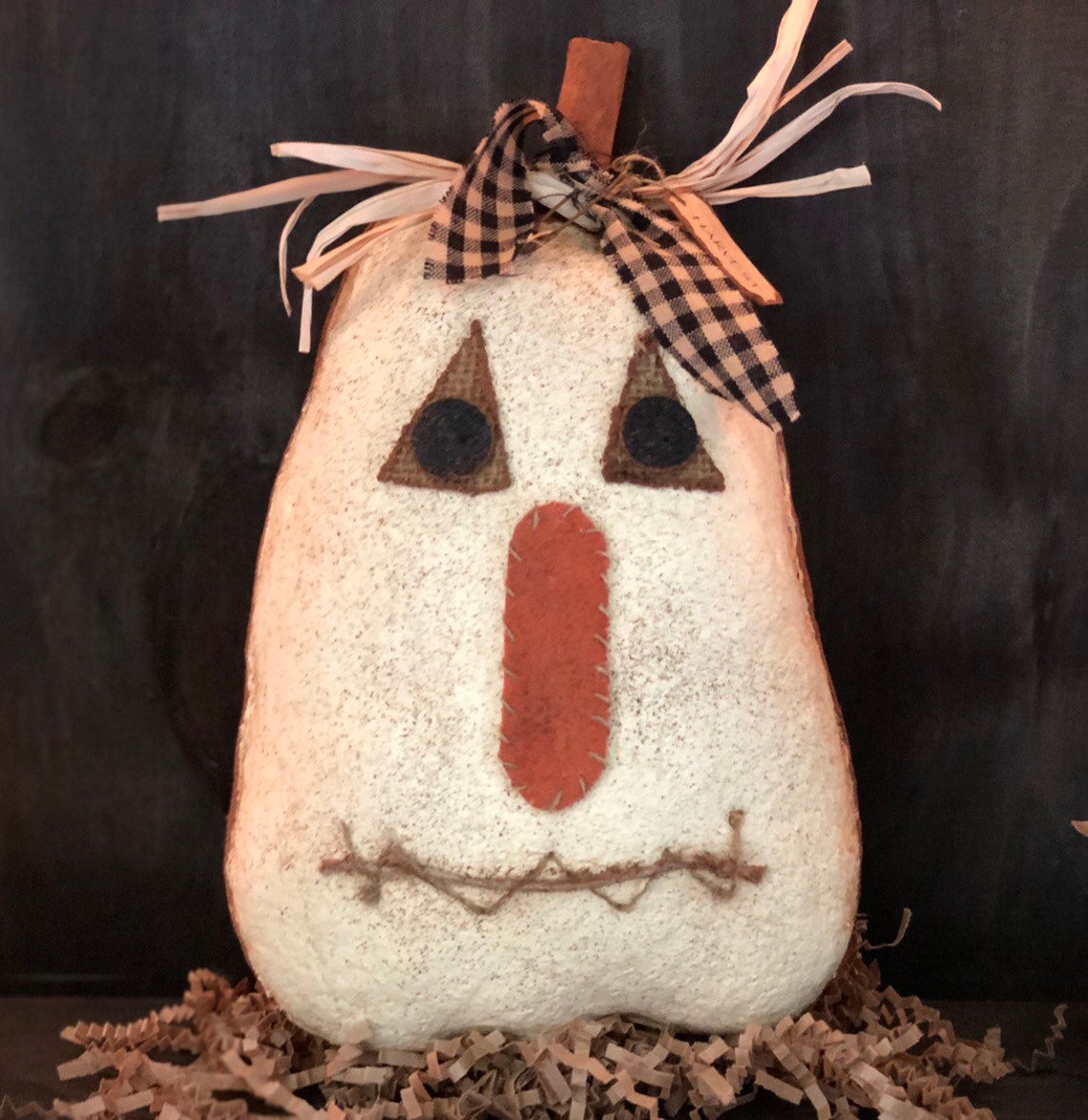Primitive Buffalo Check Antique White Harvest Jack-o-lantern - Etsy
