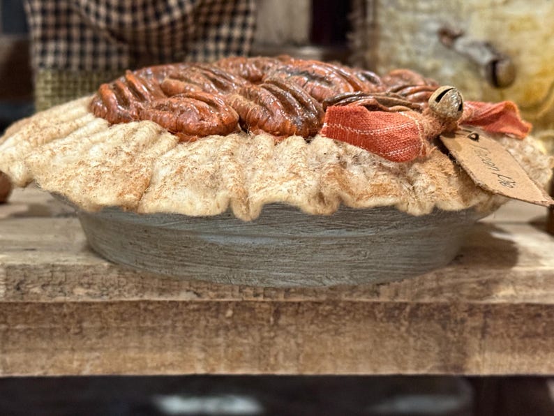 Primitive Faux Fresh Pecan Sack and Faux Mini Pecan Pie Set - Etsy