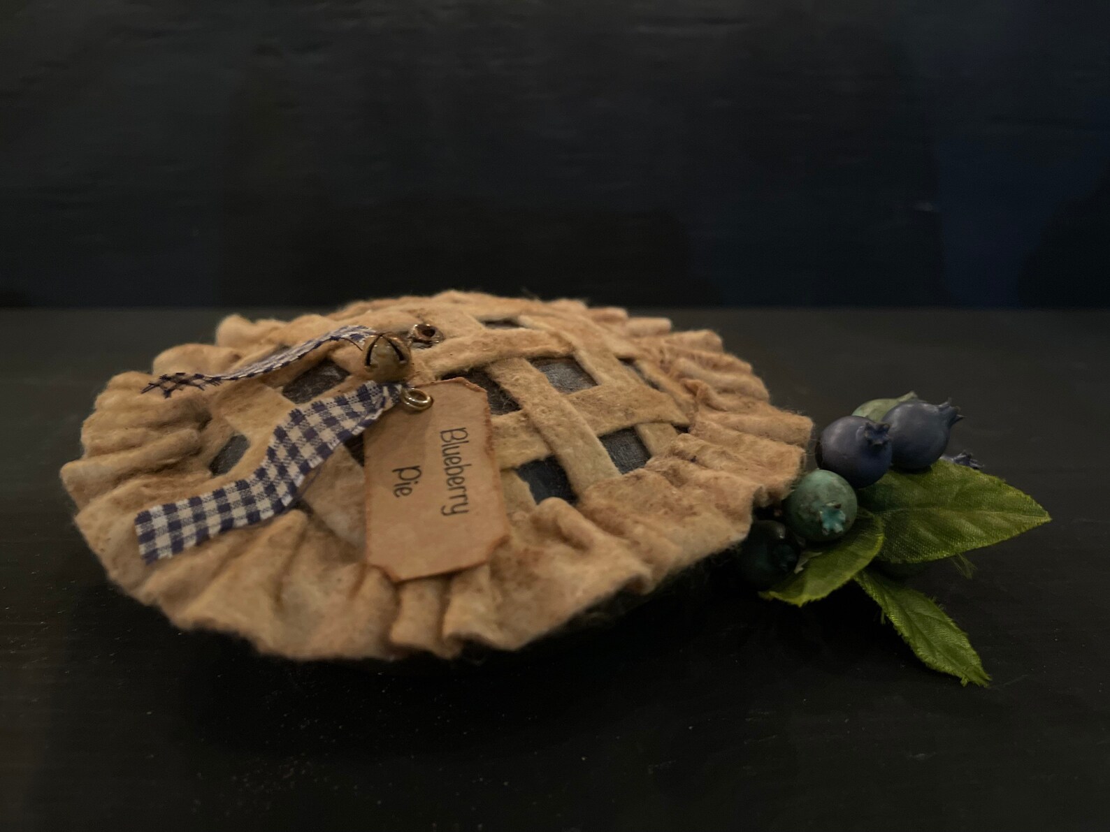 Primitive Fake Mini Blueberry Pie Tiered Tray Decor / Shelf Sitter / 5 ...