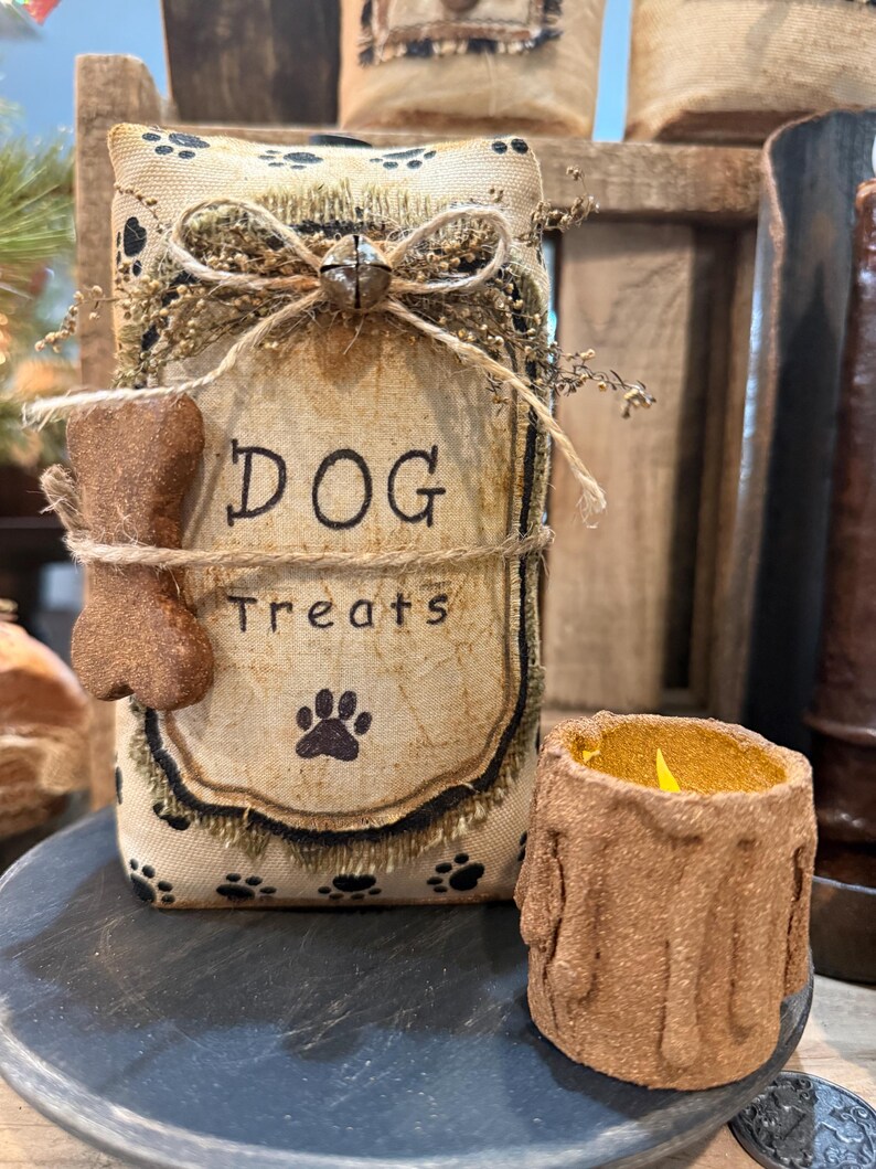 Primitive Faux Dog Treats Sack, Tiered Tray Decor 6 Inch - Etsy