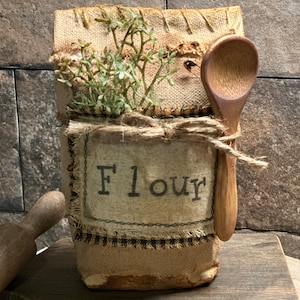 Primitive Faux Flour Sack Bowl Filler / Tiered Tray Decor / Shelf ...