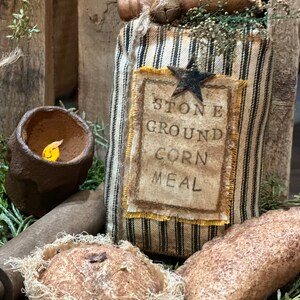 Primitive Stone Ground Corn Meal Sack Bowl Filler / Tiered Tray Decor ...