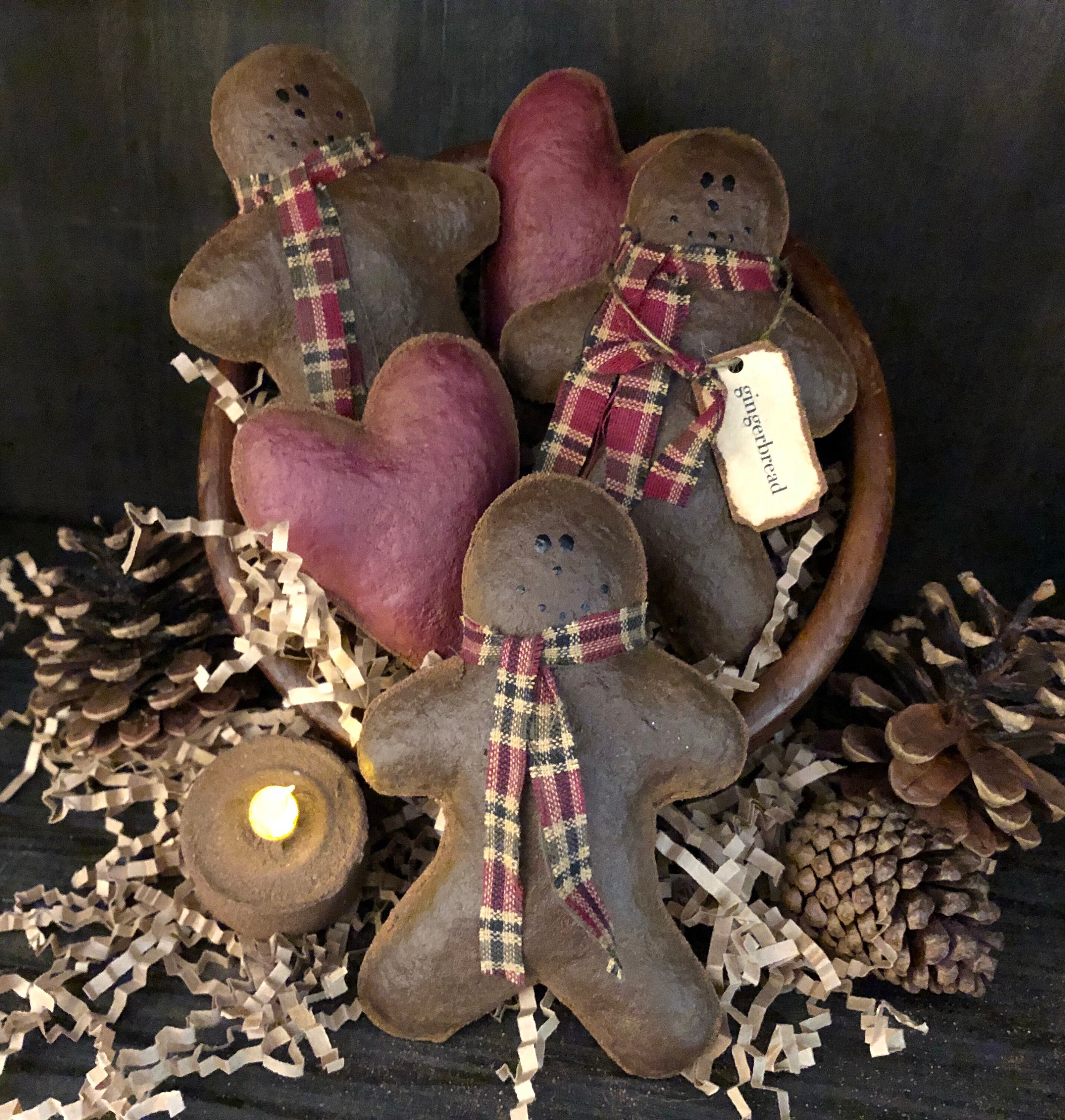 Primitive Christmas Gingerbread Man Bowl Fillers | Etsy