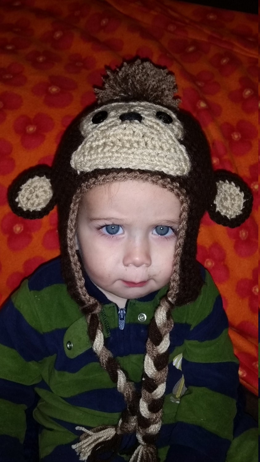 PDF Monkey Hat - ALL Sizes - Crochet Pattern - Etsy