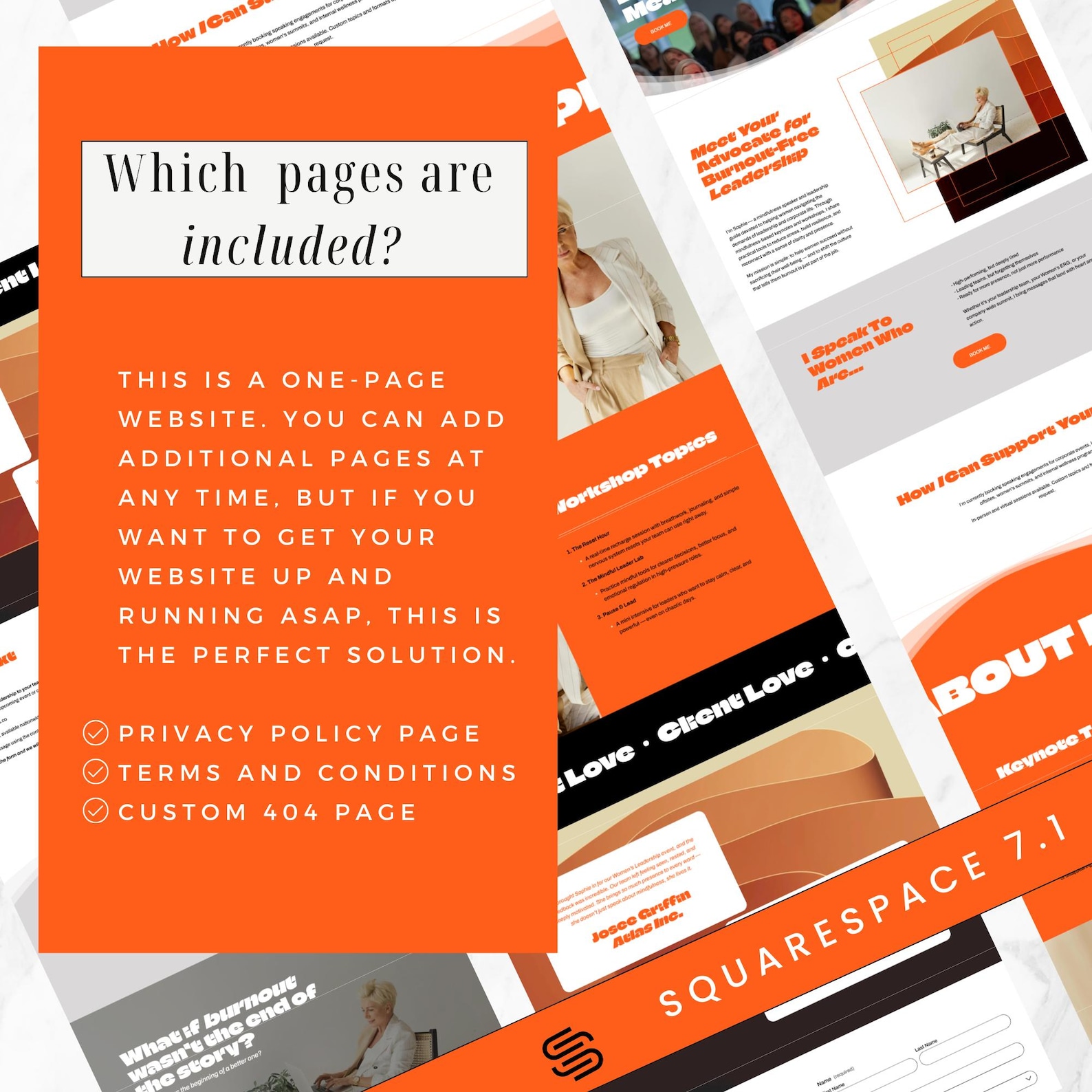 Squarespace 7.1 Speaker Website Template, One Page Template - Etsy