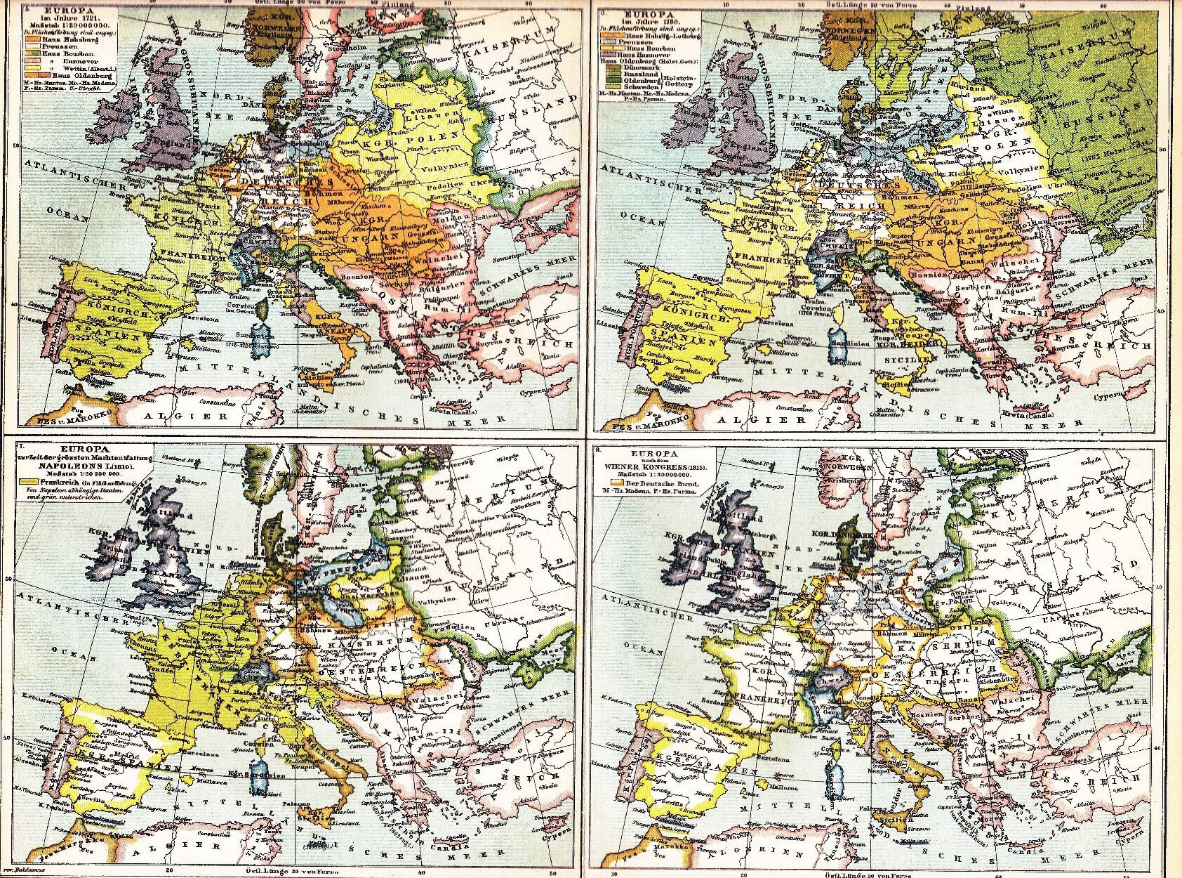1898 Territorial DEVELOPEMENT of EUROPE, Historical Map of Europe ...