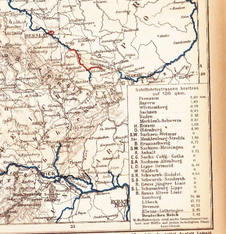 1897 Shipping Routes of the German Empire at the end of the | Etsy