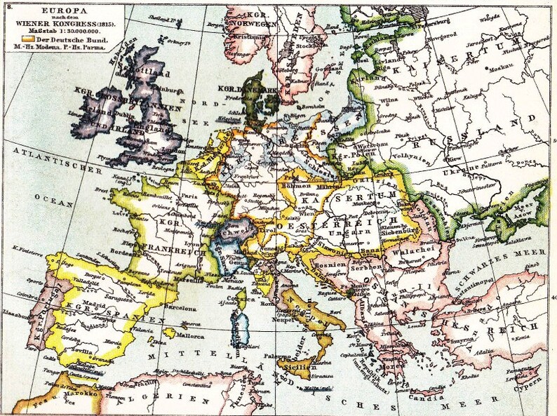 1898 Territorial DEVELOPEMENT of EUROPE, Historical Map of Europe ...