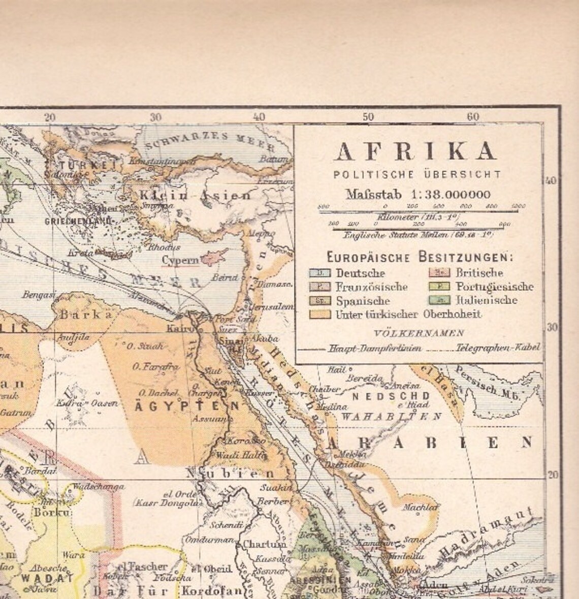 1899 Countries of Africa, Political Map of Africa in the 19th Century ...