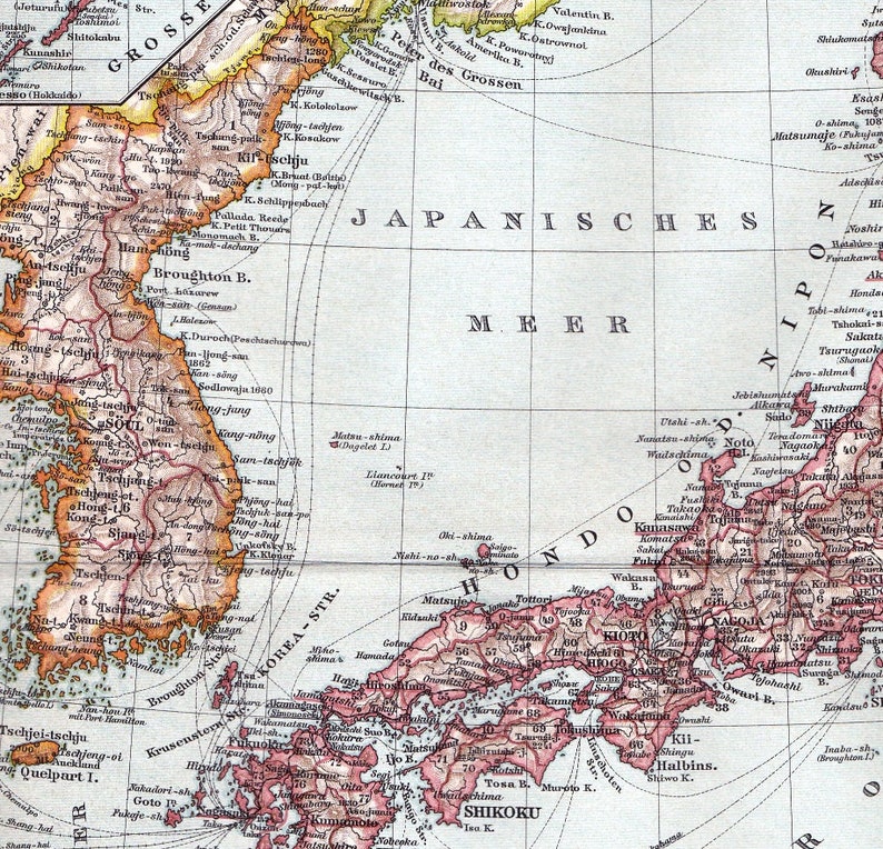 1898 JAPAN, KOREAN Peninsula and FORMOSA Present Taiwan Around 1898 Far ...