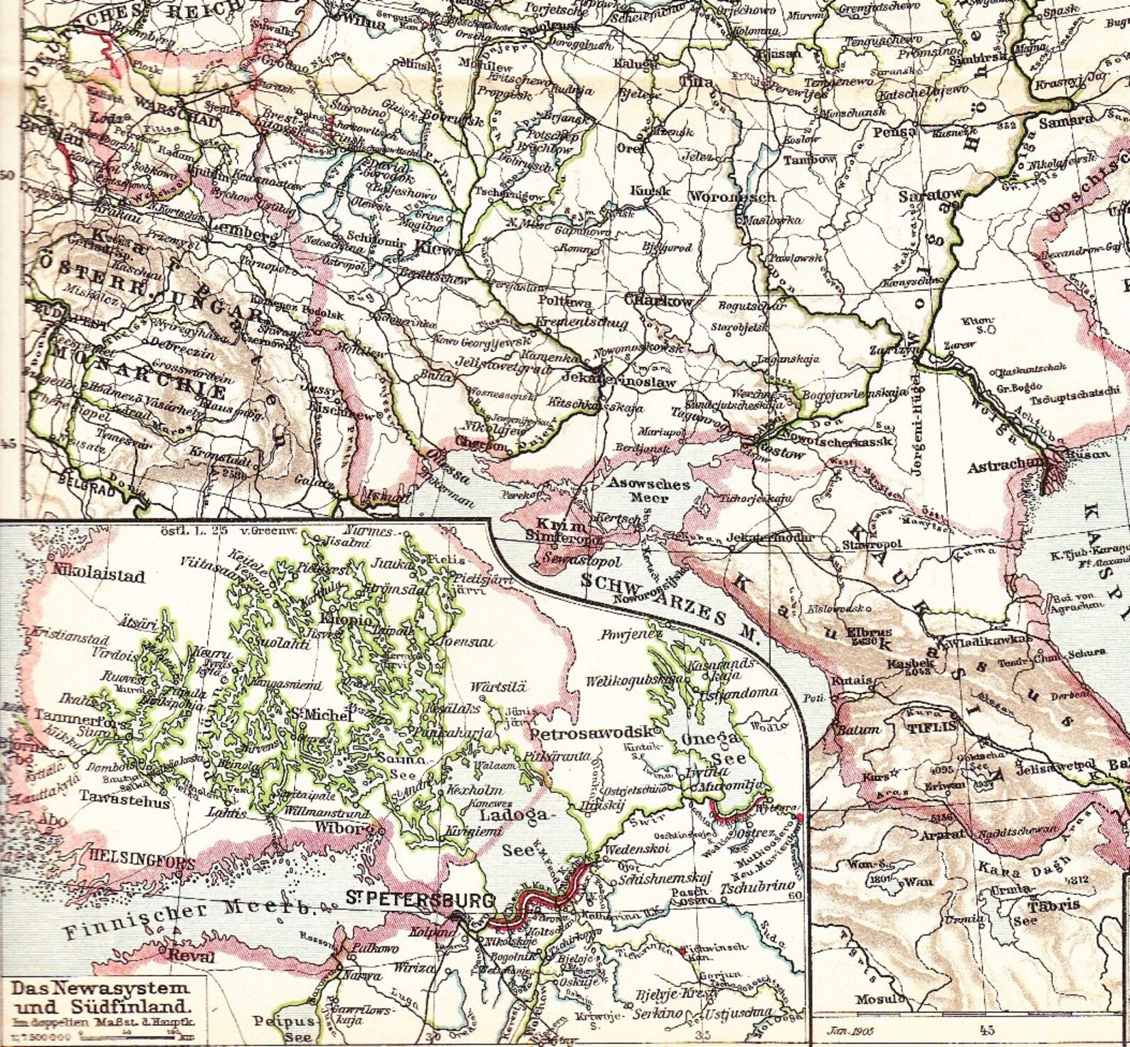 1905 SHIPPING Routes in the RUSSIAN EMPIRE- European Part at the End of ...