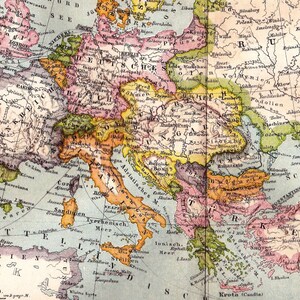 1898 EUROPE STATES and COUNTRIES Political Map of Europe Around 1898 ...