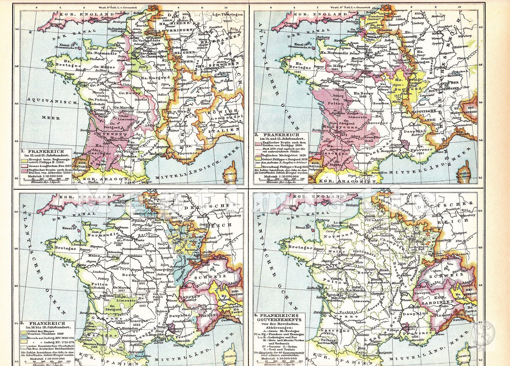 1903 Territorial Developement of France in Europe Between 12th 18th ...