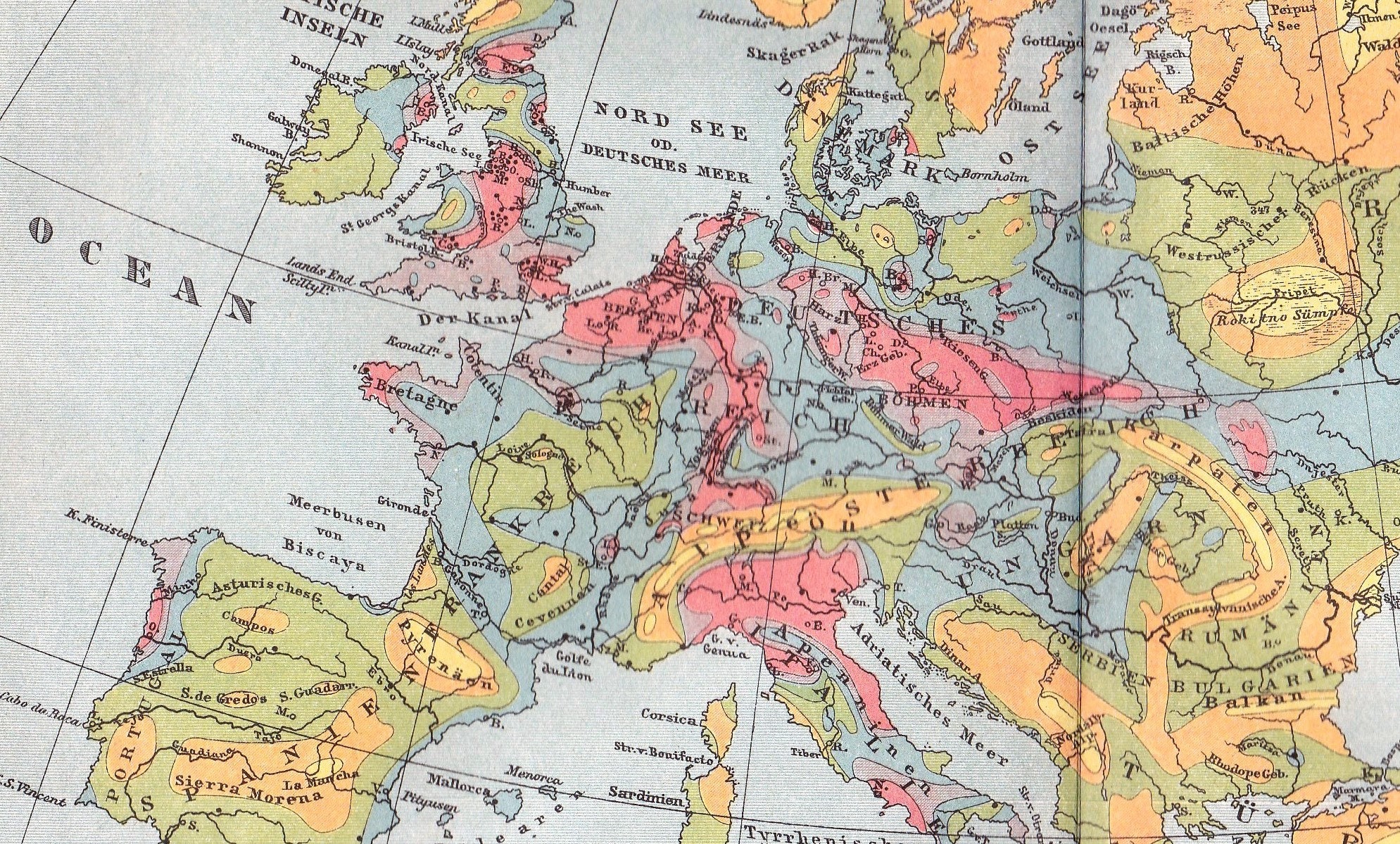 1898 POPULATION DENSITY in EUROPE per Square Kilometer Around 1898 ...