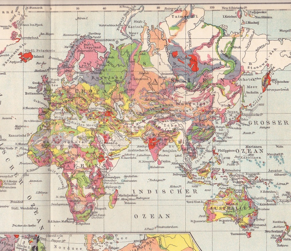 1925 GEOLOGICAL Eras and Periods of the Earth's History and Geography ...