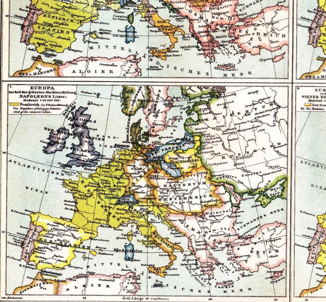 1898 Territorial DEVELOPEMENT of EUROPE, Historical Map of Europe ...