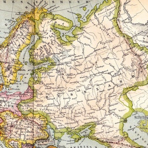 1898 EUROPE STATES and COUNTRIES Political Map of Europe Around 1898 ...