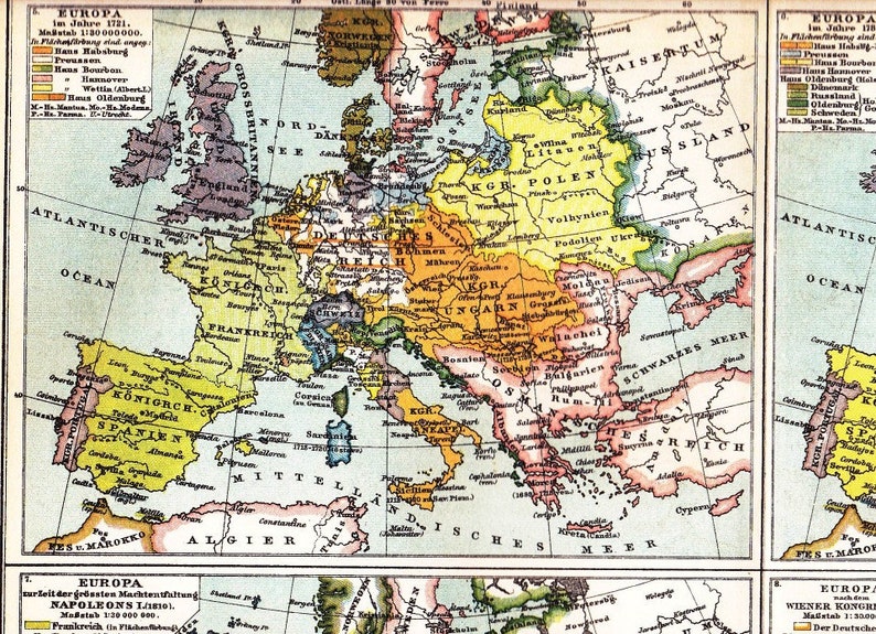 1898 Territorial DEVELOPEMENT of EUROPE, Historical Map of Europe ...