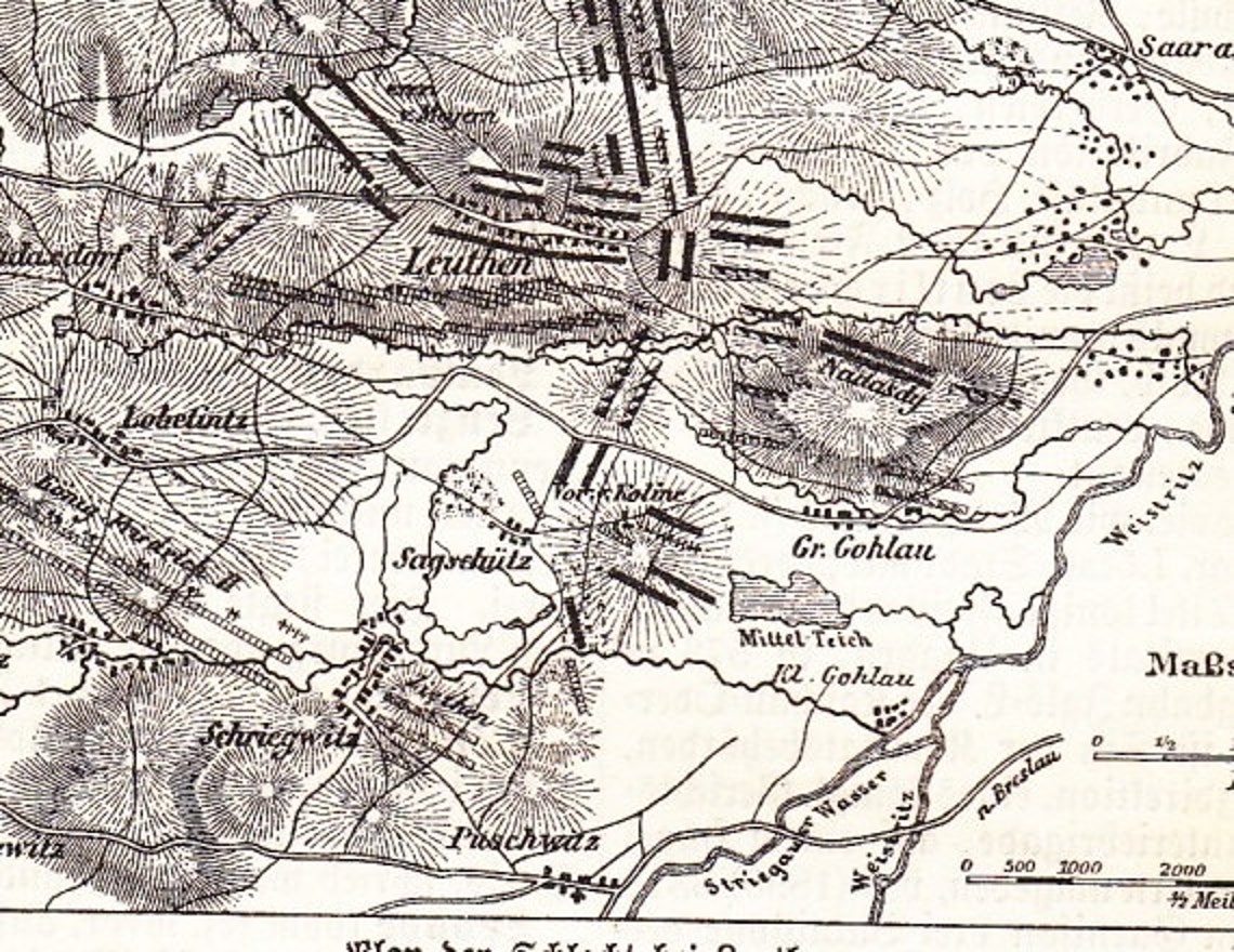 1898 Battle of Leuthen or Lissa at Silesia Prussia on 5 | Etsy