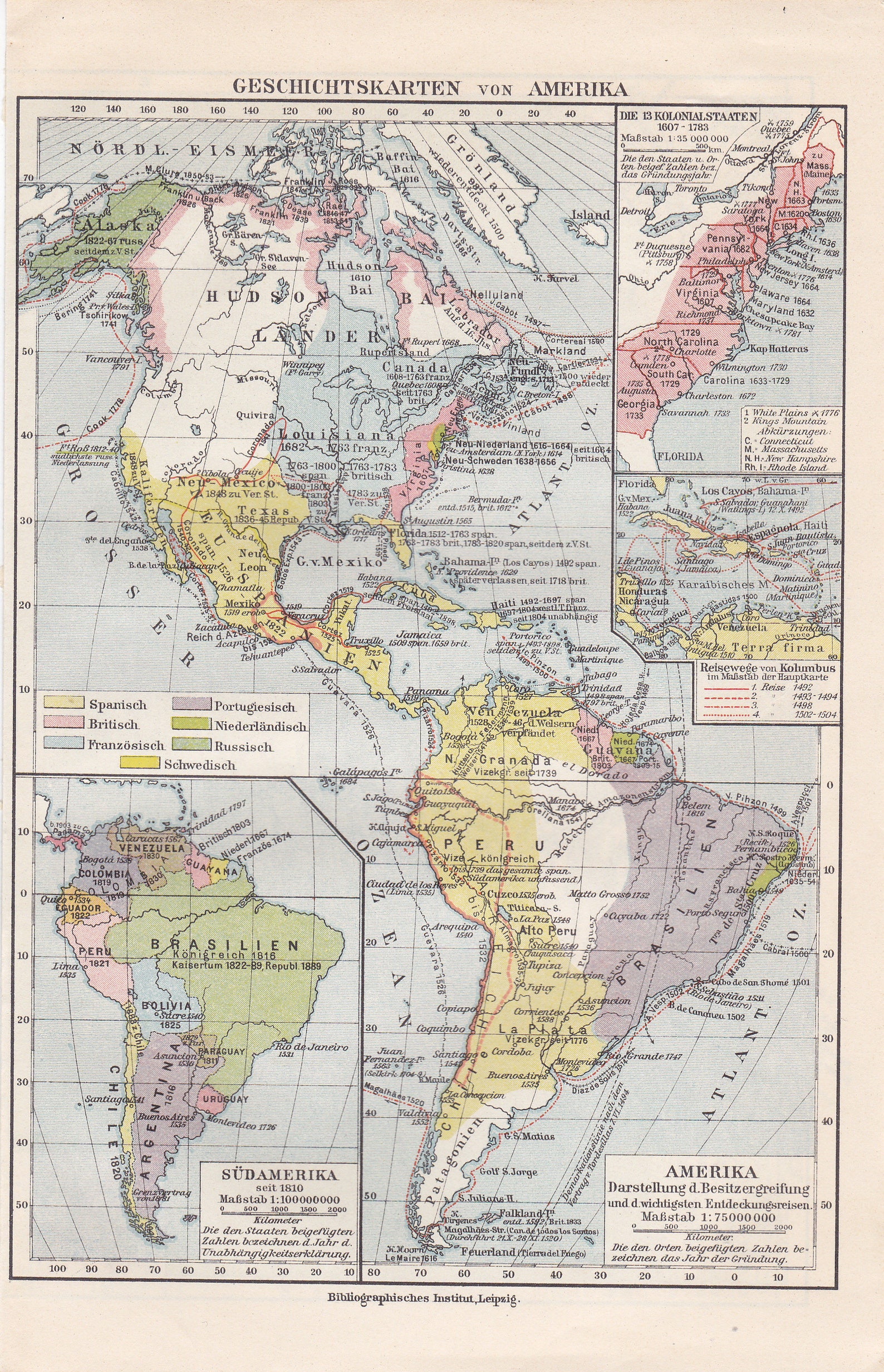 1924 North and South America Geographical Map of the | Etsy