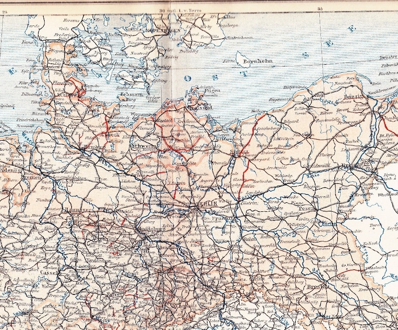 1892 Railroad Network of the German Empire at the End of the 19th ...