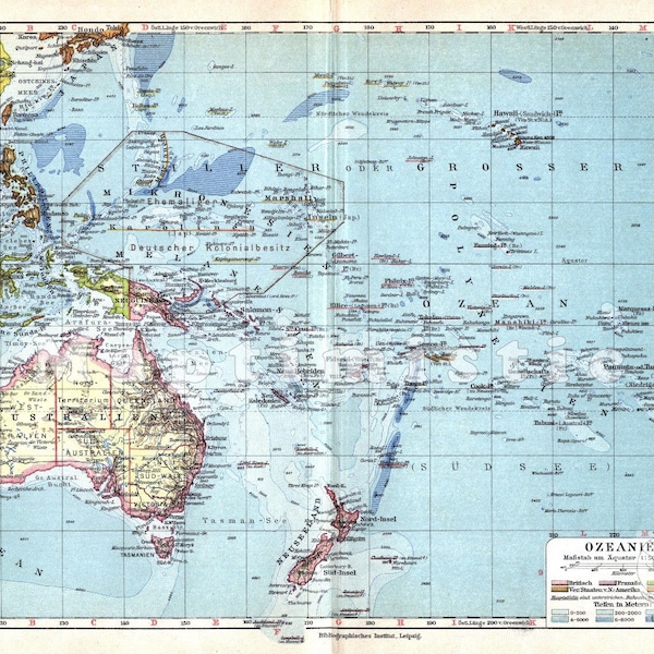 Antique Australian Map - Etsy