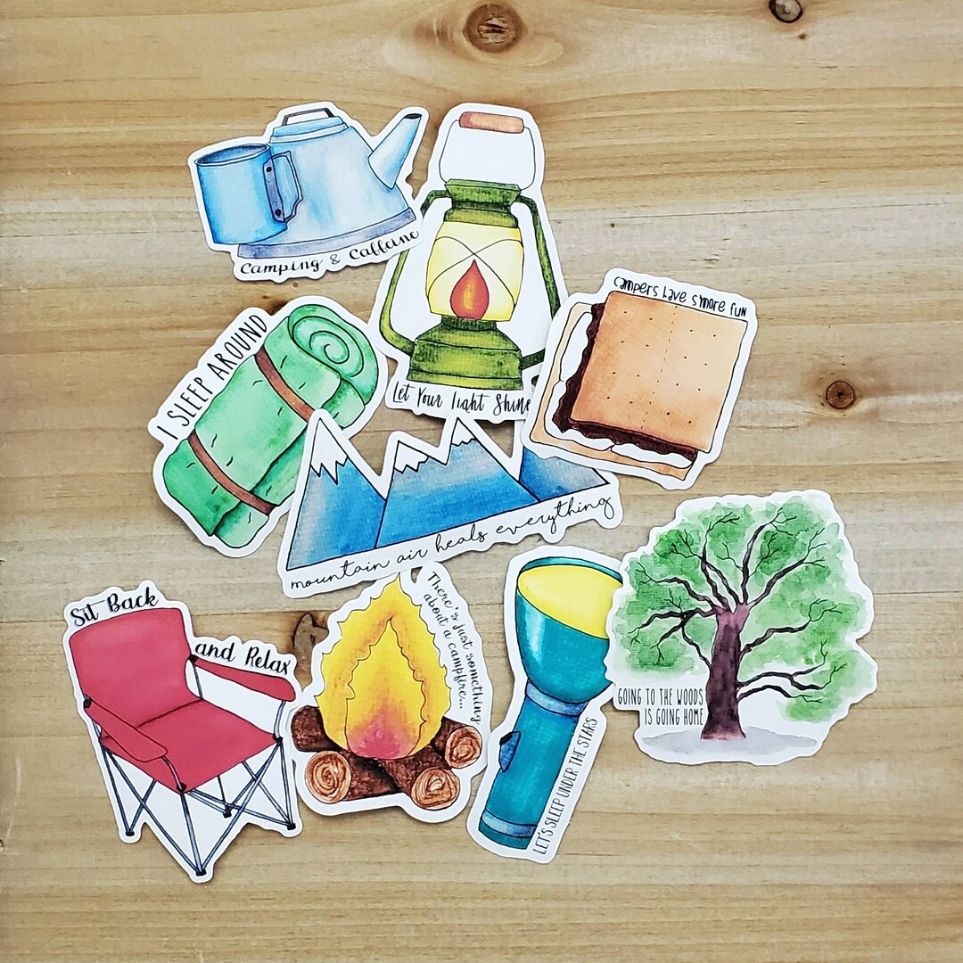 Camping Stickers Camp Stickers Camper Stickers Camping - Etsy